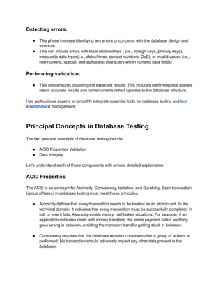 Database Testing: A Detailed Guide | PDF | Databases | Computer ...