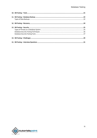 Database testing tutorial | PDF