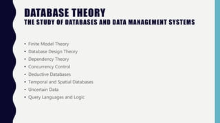 Database theory and modeling | PPT