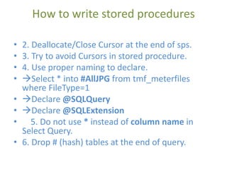 Database training for developers | PPT
