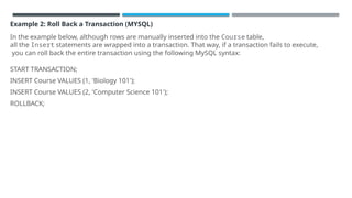 presentation about Database transaction | PPTX