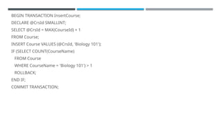 presentation about Database transaction | PPTX