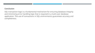 presentation about Database transaction | PPTX