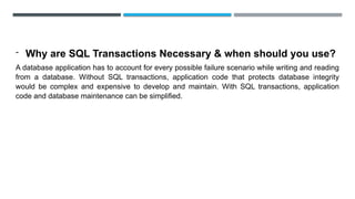 presentation about Database transaction | PPTX
