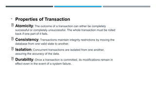 presentation about Database transaction | PPTX