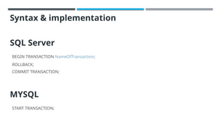 presentation about Database transaction | PPTX