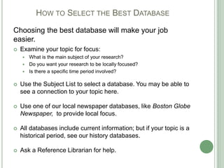 Database tutorial | PPT