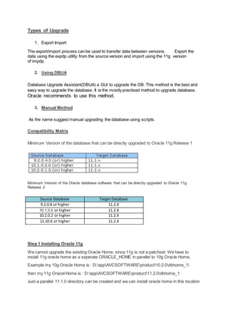 Database upgradation | PDF
