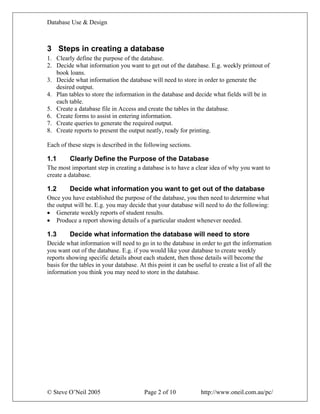 Database use | PDF | Databases | Computer Software and Applications