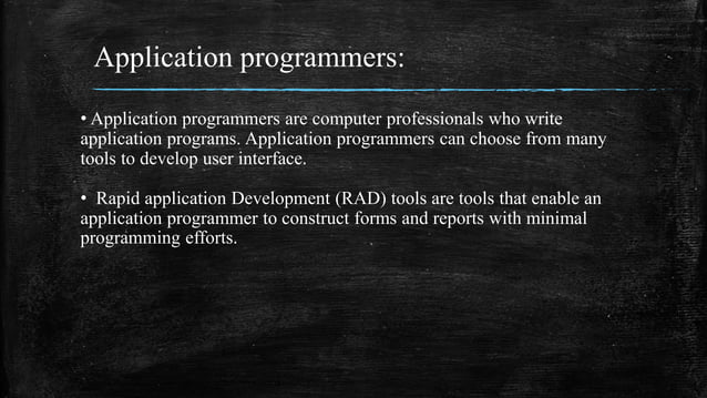Database user and administrator.pptx | Databases | Computer Software and Applications