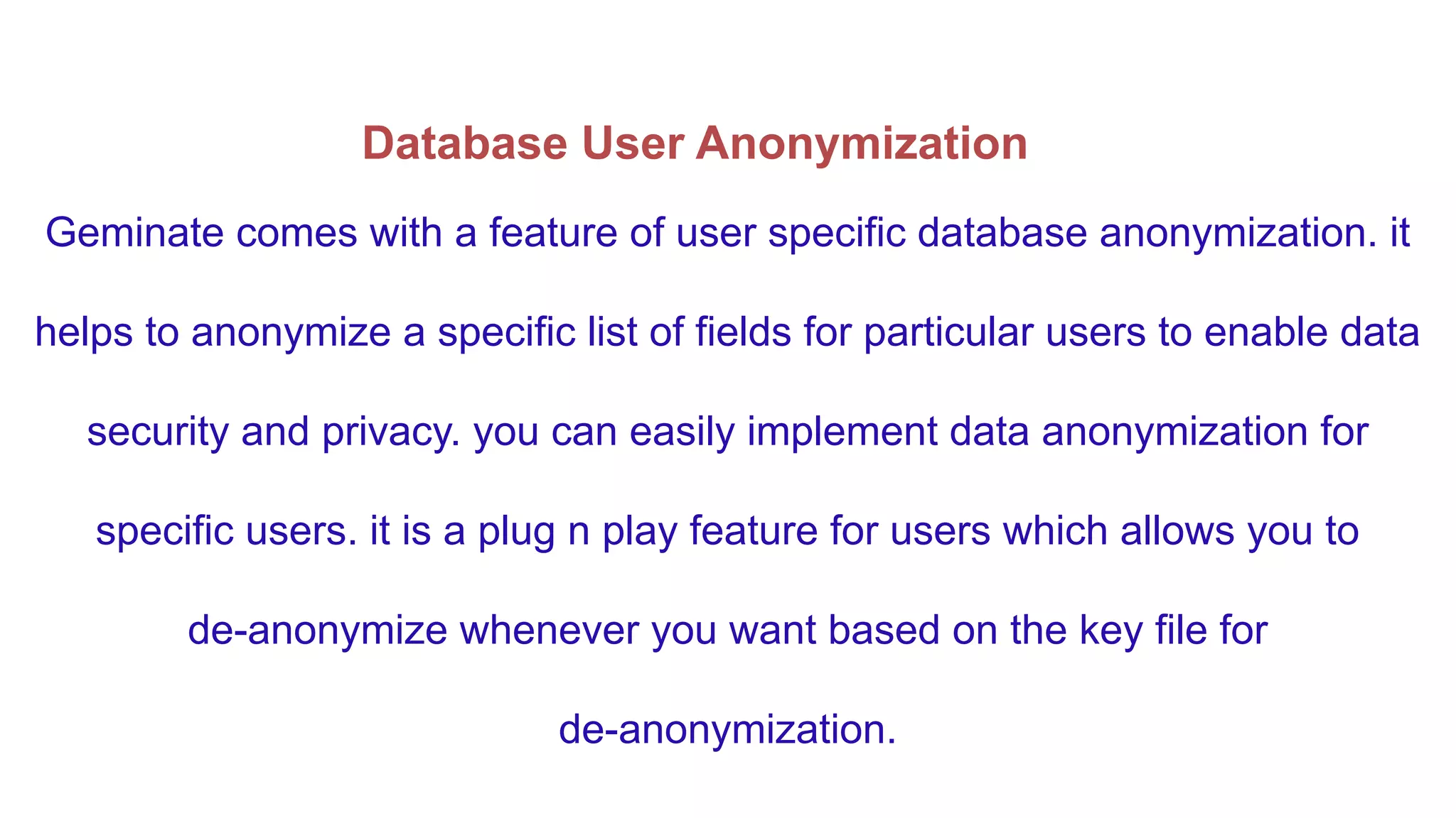 Database User Anonymization | PDF