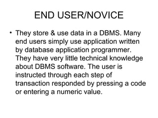 Database user’s | PPT