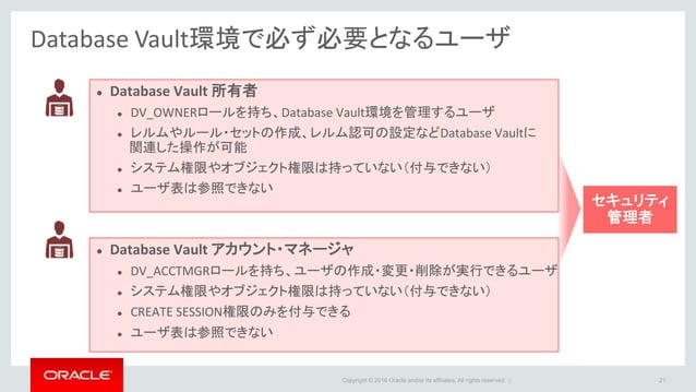 Oracle Database Vaultのご紹介 | PPTX