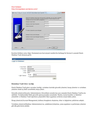 Database Vault / Verinin Güvenliği | DOCX