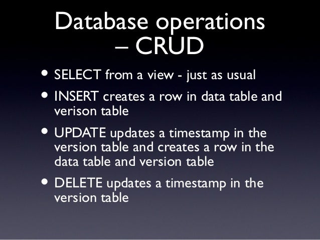 Database versioning