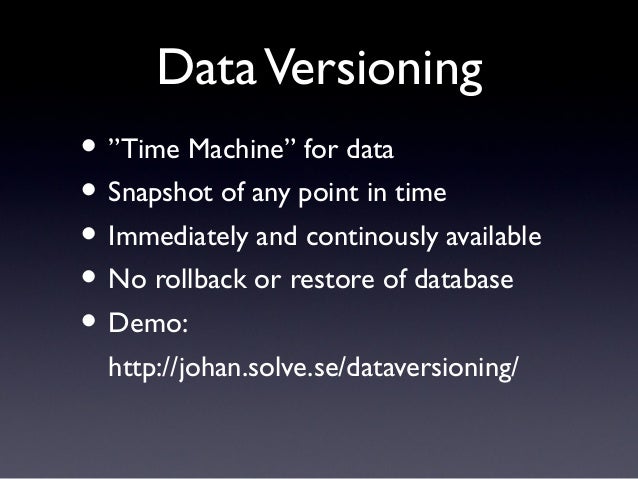 Database versioning