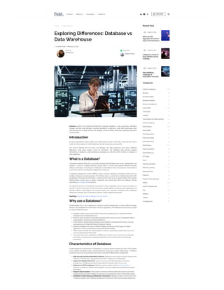 Database vs Data Warehouse- Key Differences | PDF | Databases | Computer Software and Applications