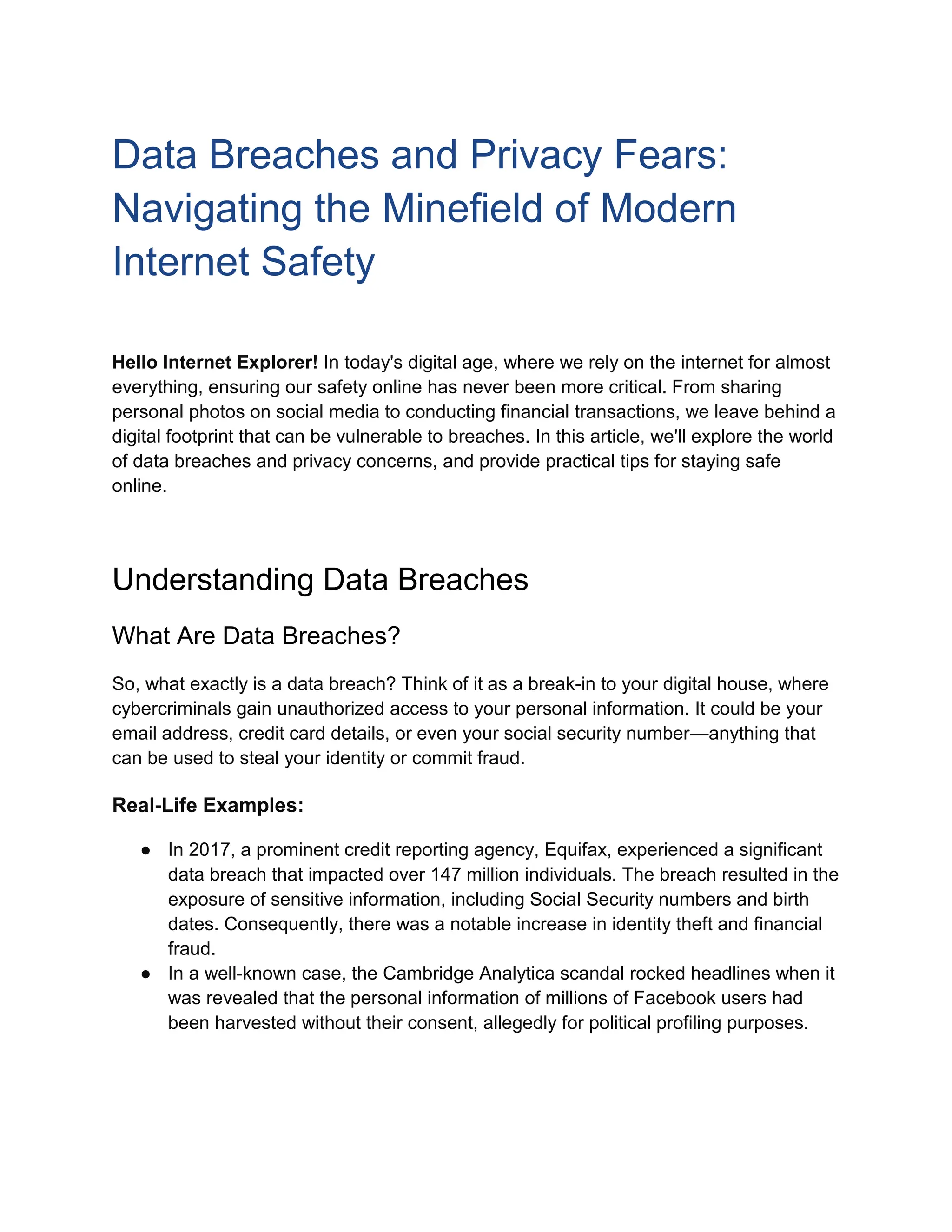 Tarun Gaur On Data Breaches and Privacy Fears | DOCX