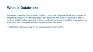 DataBricks fundamentals for fresh graduates | PPTX | Cloud Computing ...