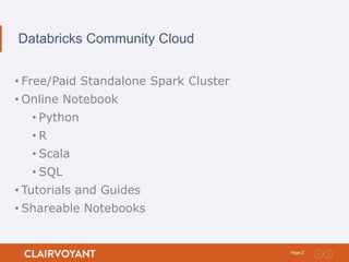 Databricks Community Cloud Overview | PPT