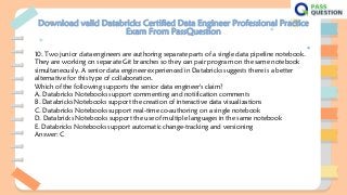 Databricks Certified Data Engineer Professional Exam Questions | PDF