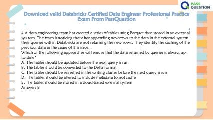 Databricks Certified Data Engineer Professional Exam Questions | PDF