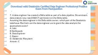 Databricks Certified Data Engineer Professional Exam Questions | PDF