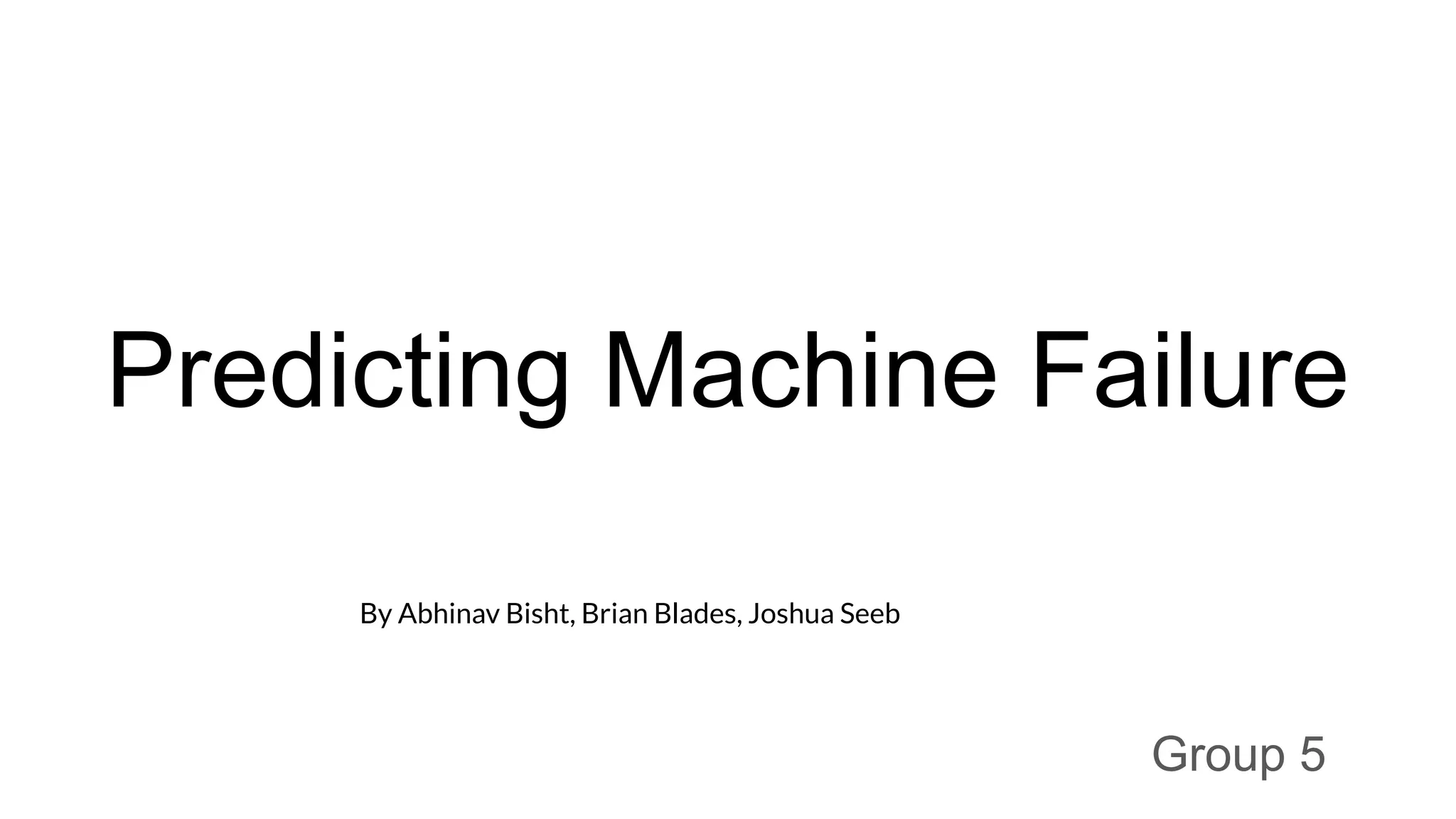 Predicting Machine Failure App | PDF
