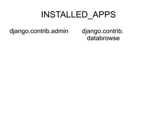 django.contrib.databrowse | PPT
