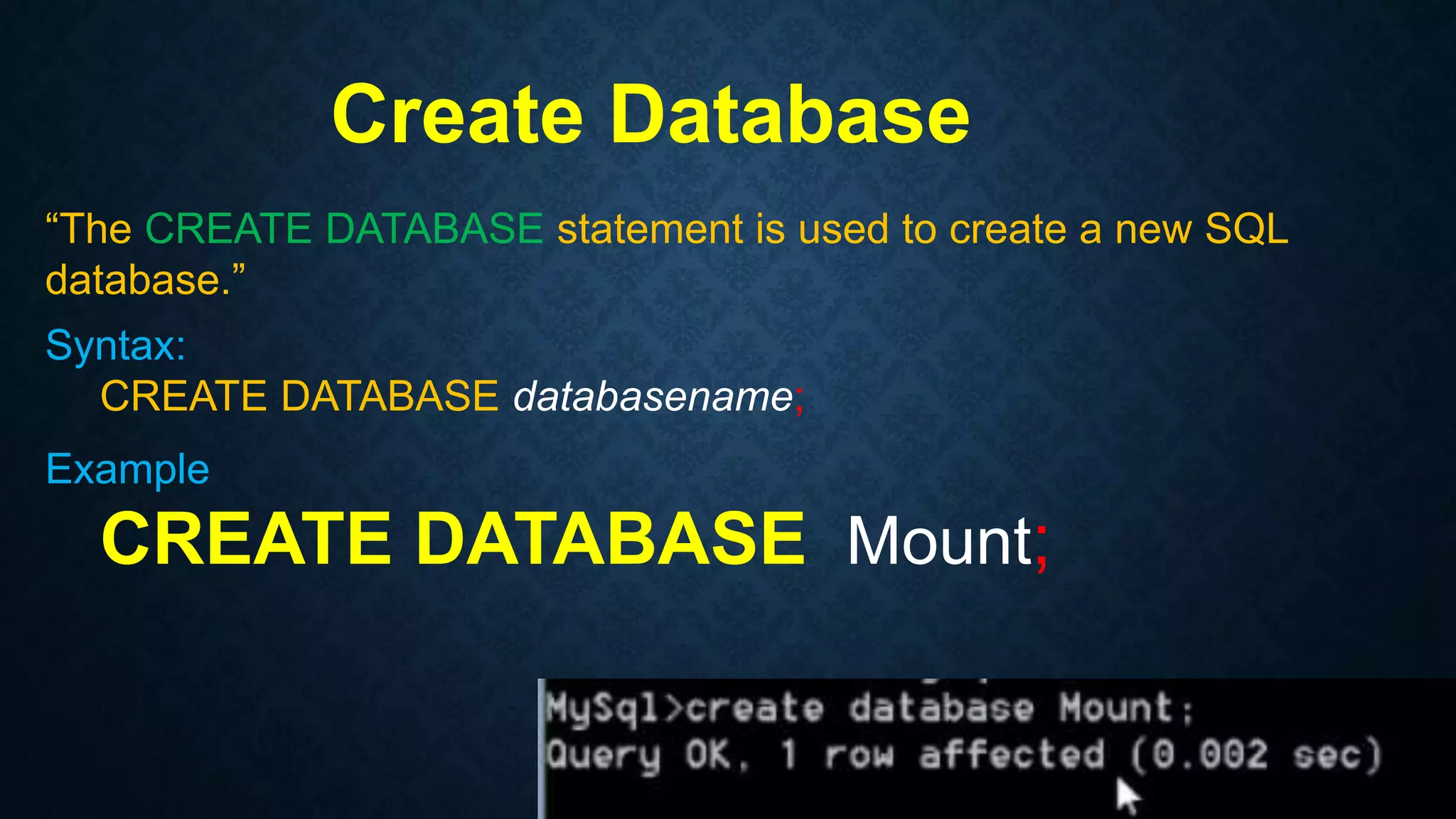 Create Database | PPTX