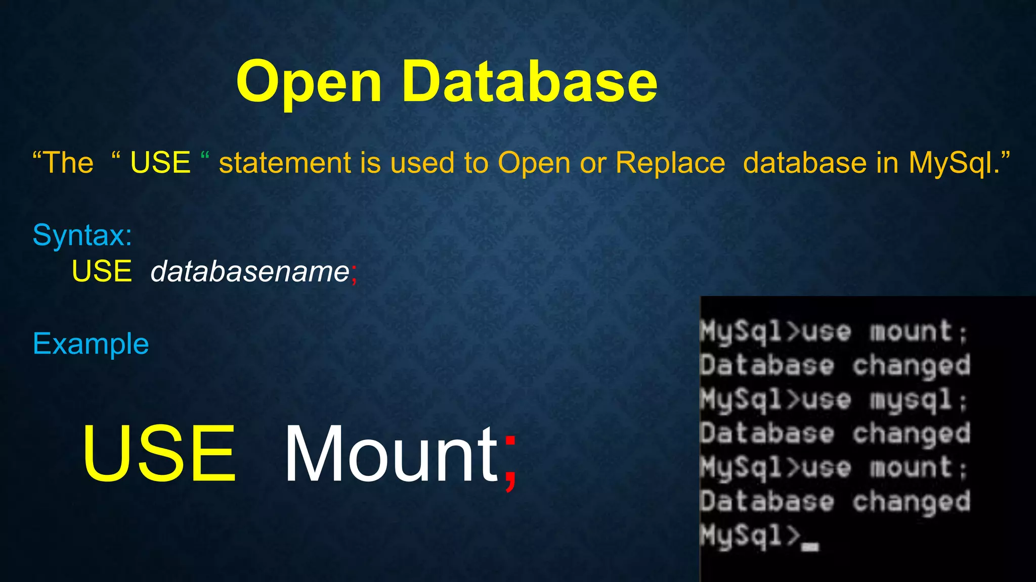 Create Database | PPTX