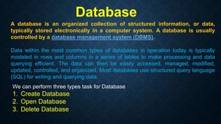 Create Database | PPTX