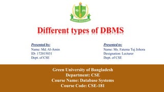 Different types of DBMS | PPTX