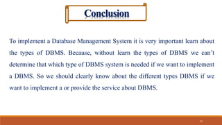 Different types of DBMS | PPTX