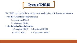 Different types of DBMS | PPTX