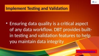 Data Build Tool Training | DBT Training | PPTX