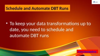 Data Build Tool Training | DBT Training | PPTX