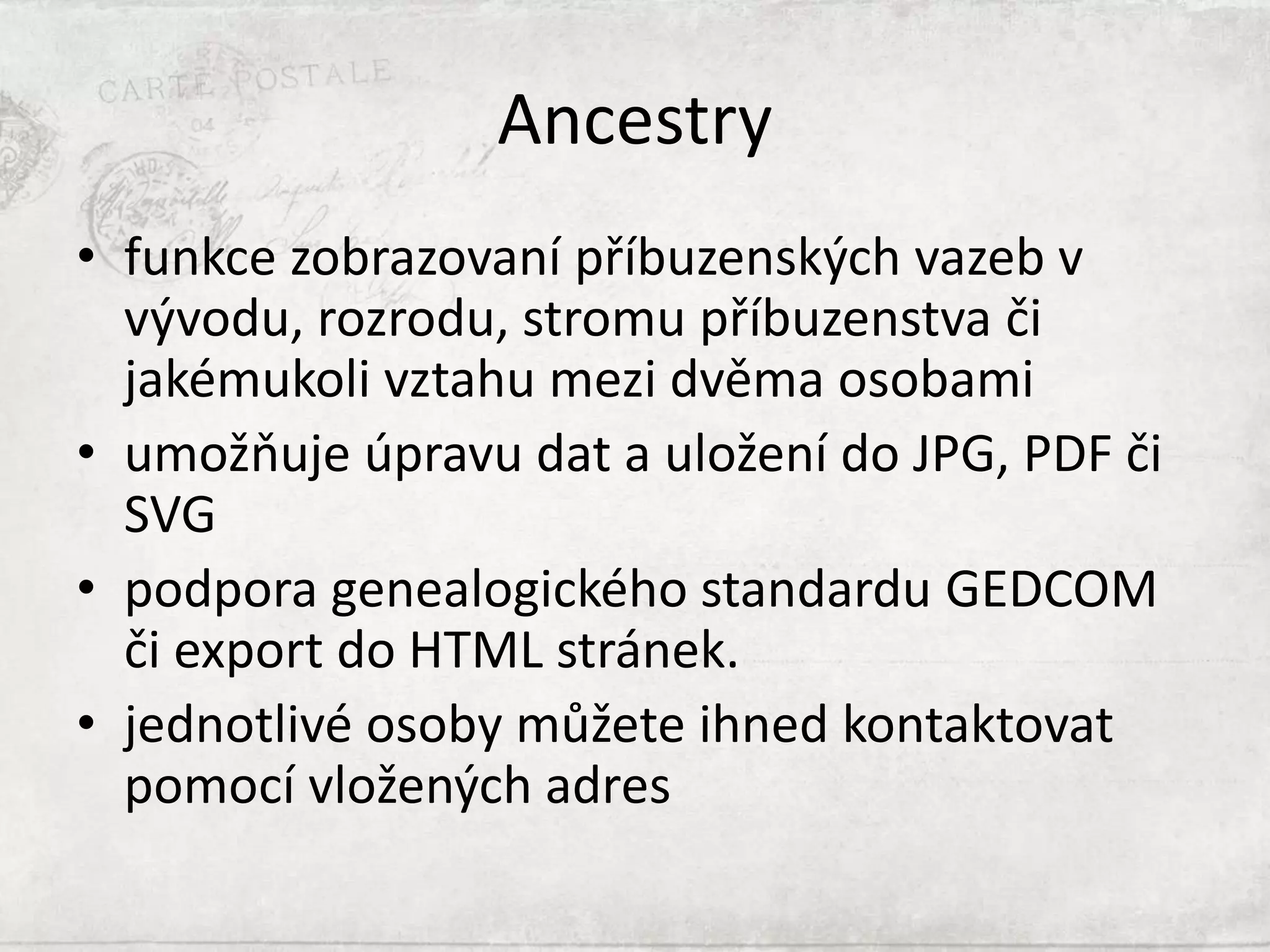 Tvorba rodokmenu v Ancestry | PPT