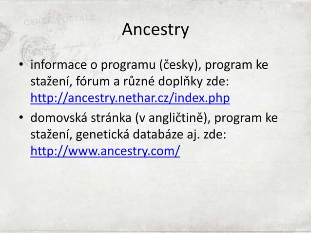 Tvorba rodokmenu v Ancestry | PPT | Free Download