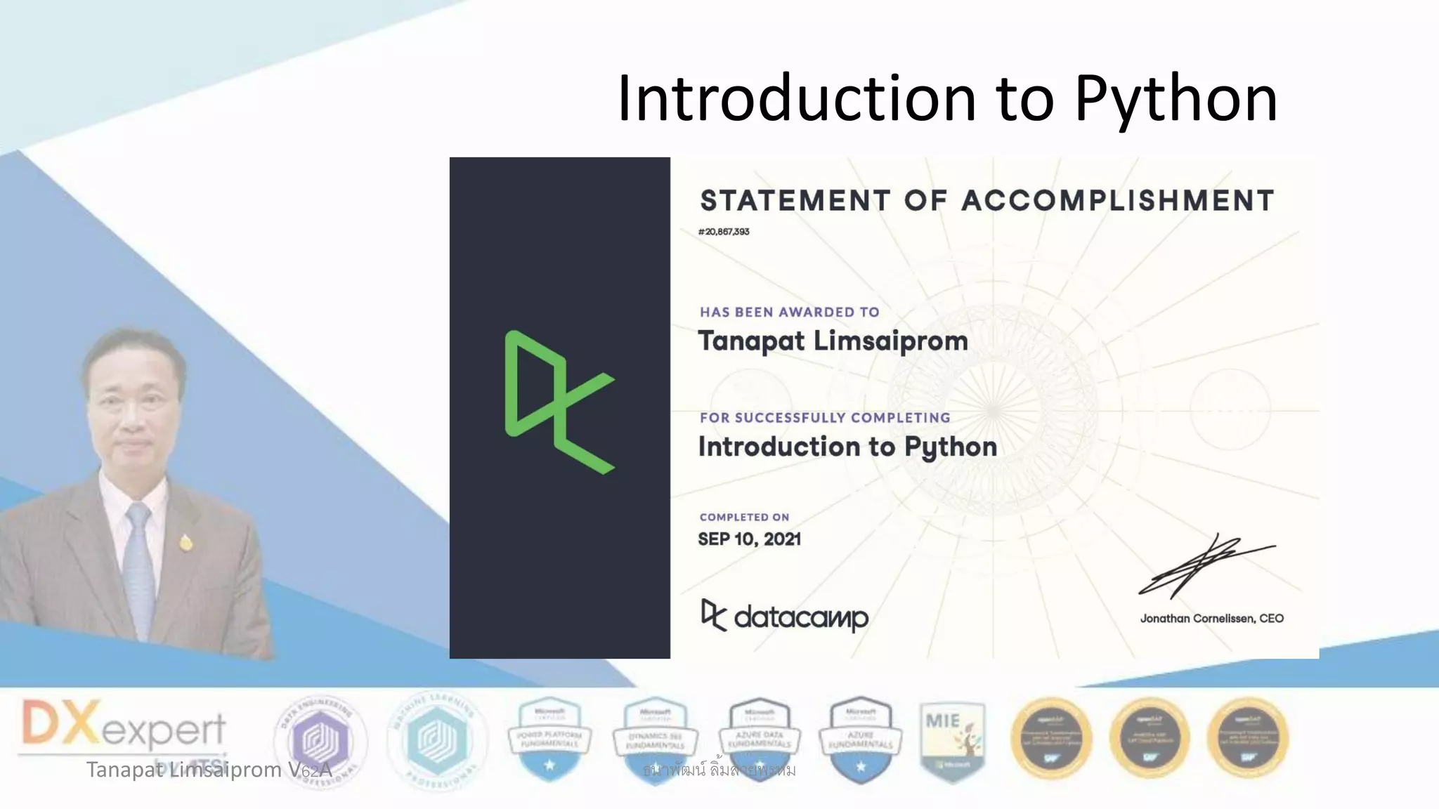 Tanapat DataCamp Certificate | PDF