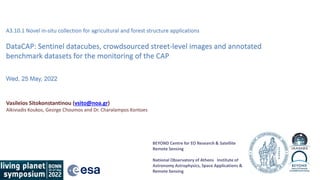 DataCAP Sentinel datacubes, crowdsourced street-level images and ...