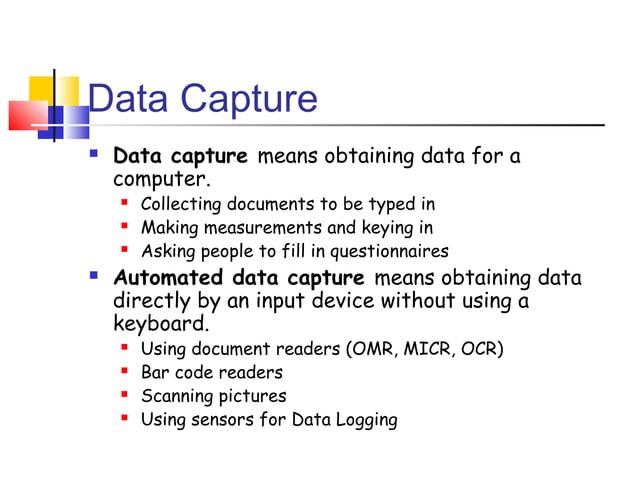 Data capture | PPT