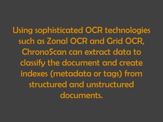Automated Data Capture and Extraction with ChronoScan for Automated Metadata and Classification ...