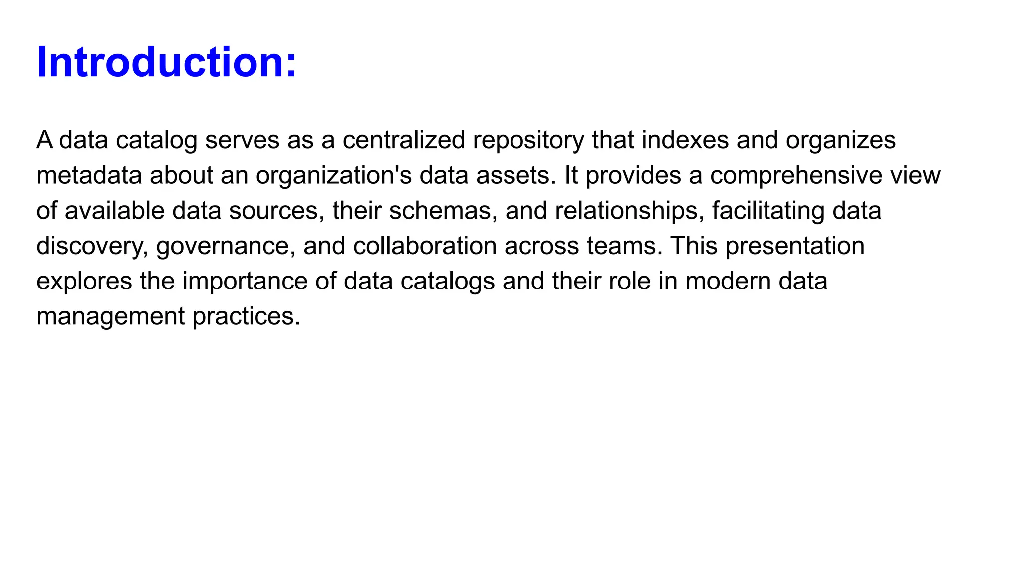 Data Catalog: Centralizing Data Management for Better Control | PPT