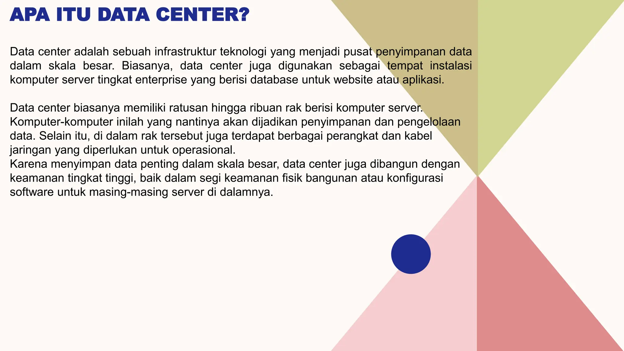 Materi Data Center1 ppt dibuat oleh @123A | PPTX