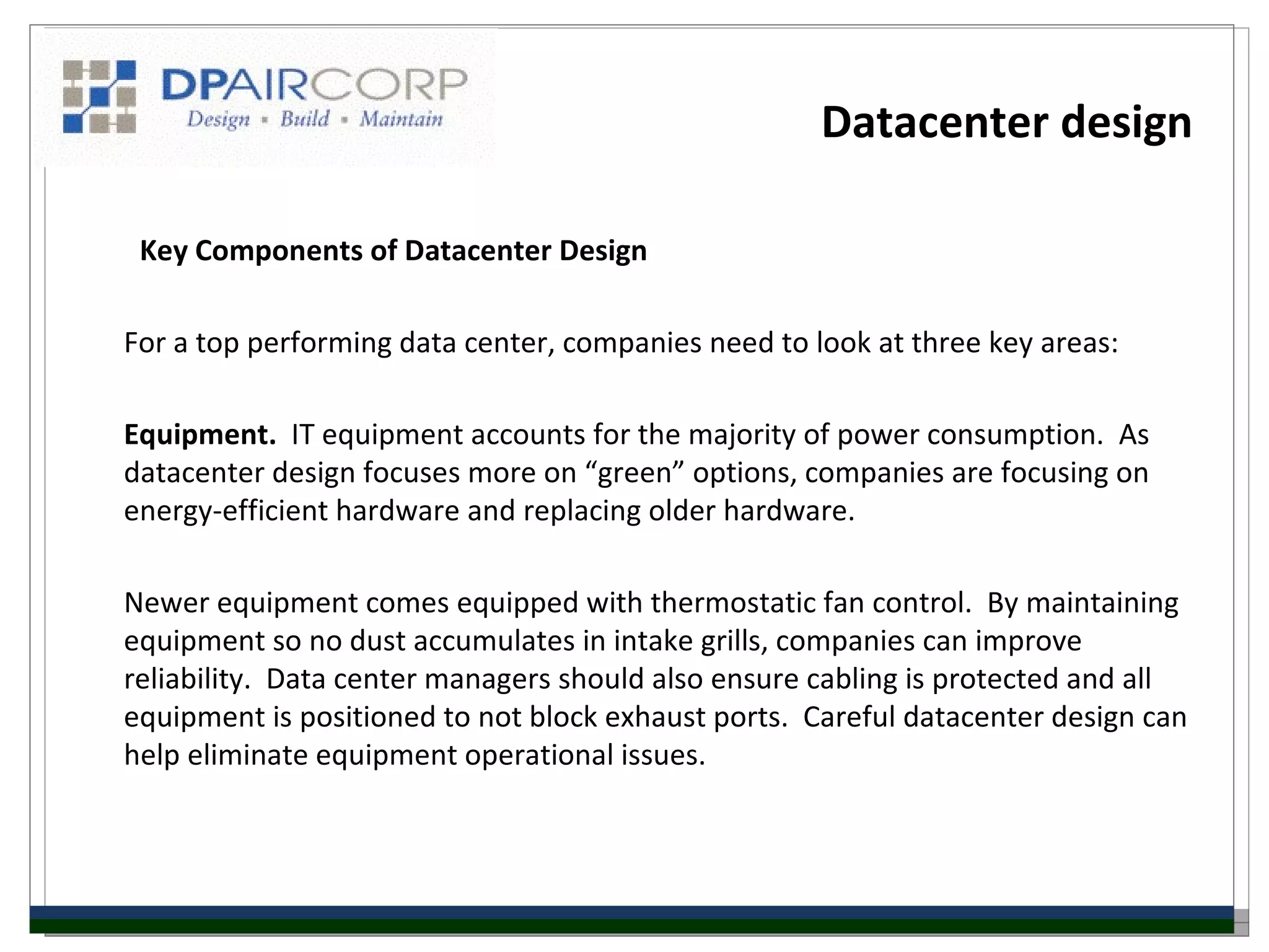 Datacenter Design - DP Air | PPT