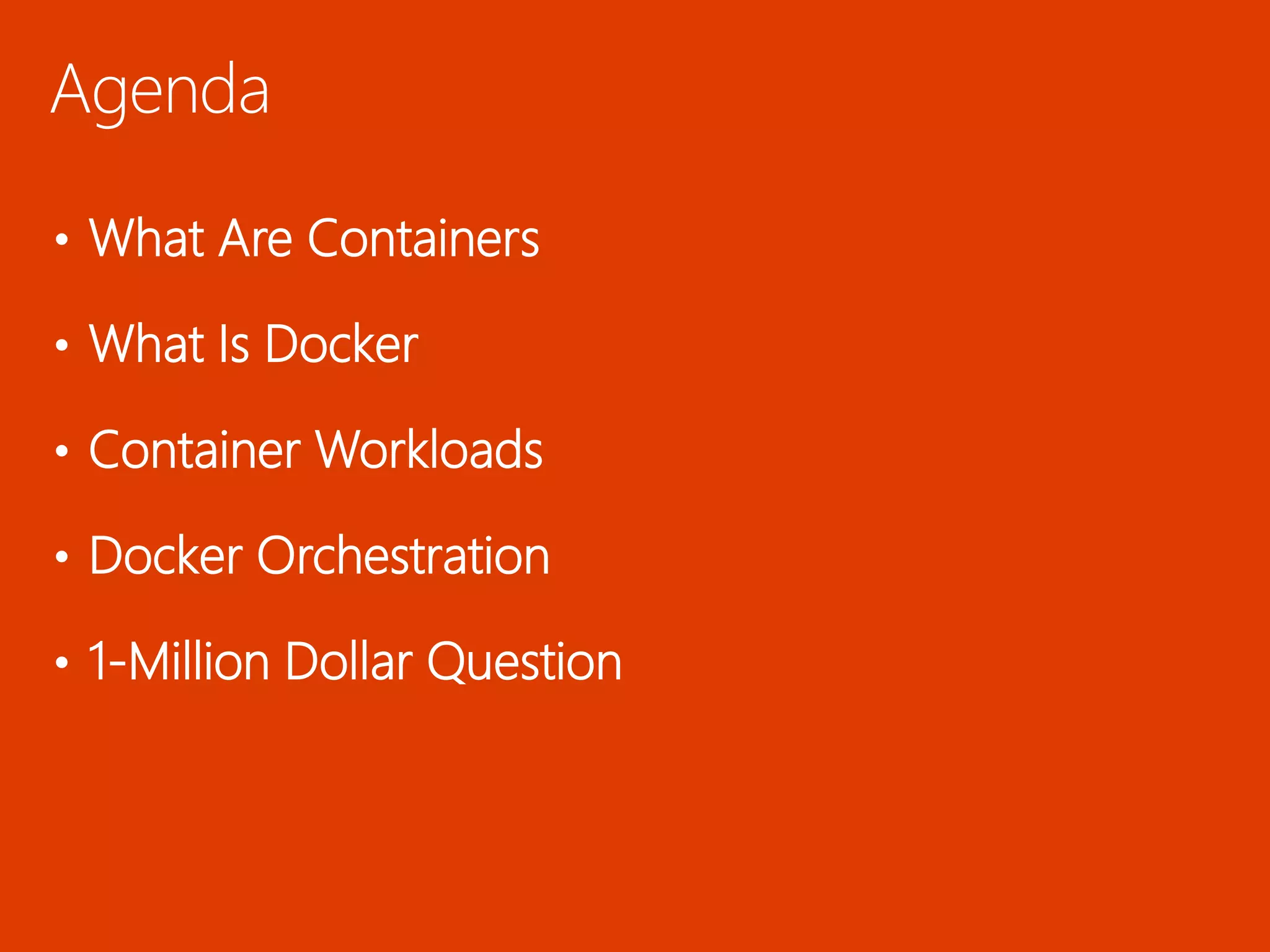 Datacenter Airlift - "Docker and the world of “containerized" environments" | PPT