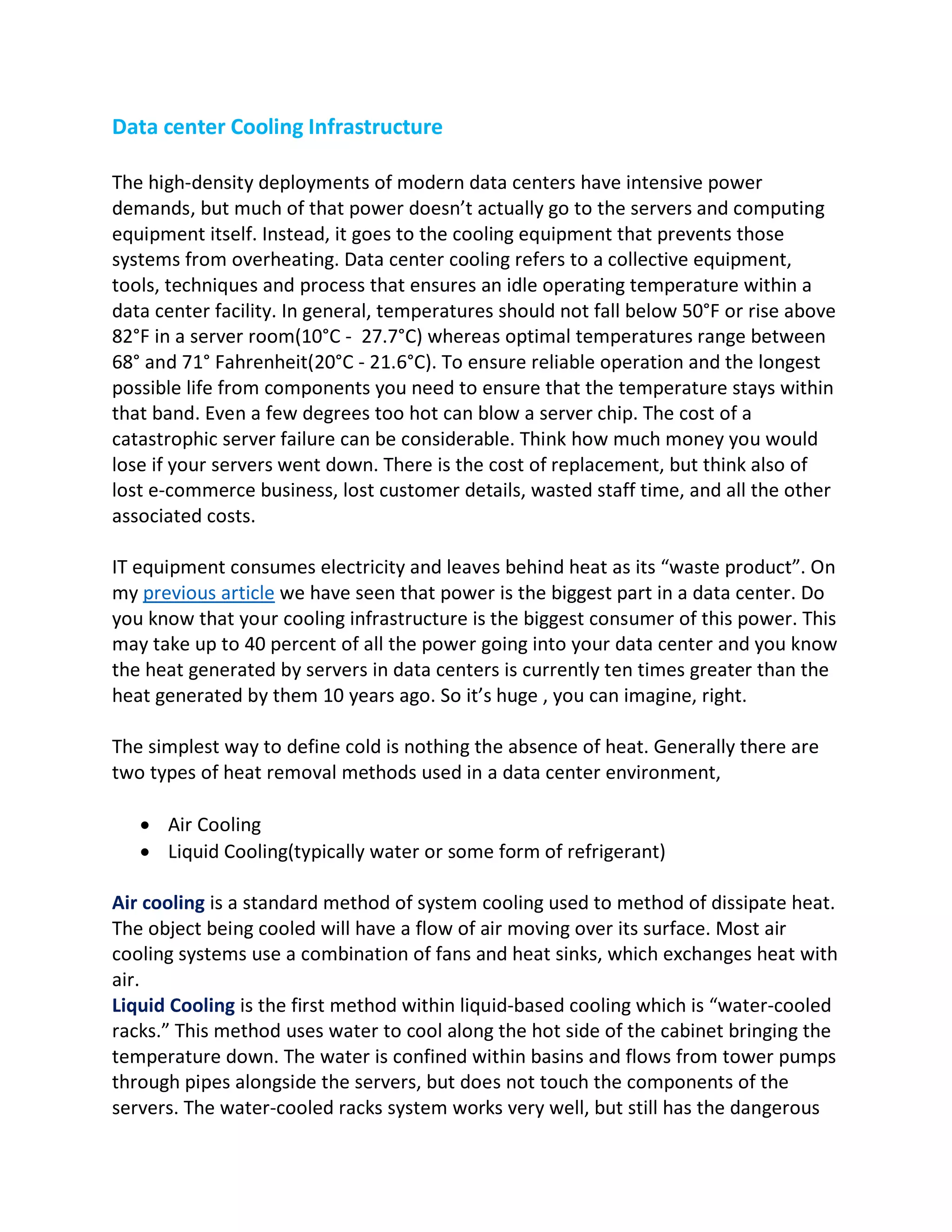 Data center cooling infrastructure slide | PDF