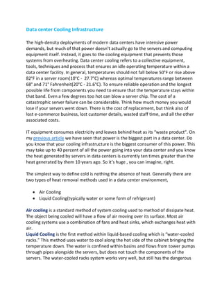 Data center cooling infrastructure slide | PDF
