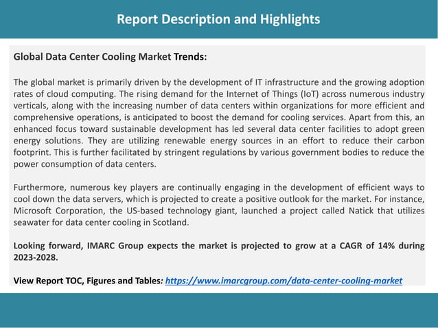 Data Center Cooling Market PPT: Growth, Outlook, Demand, Keyplayer Analysis and Opportunity 2023 ...
